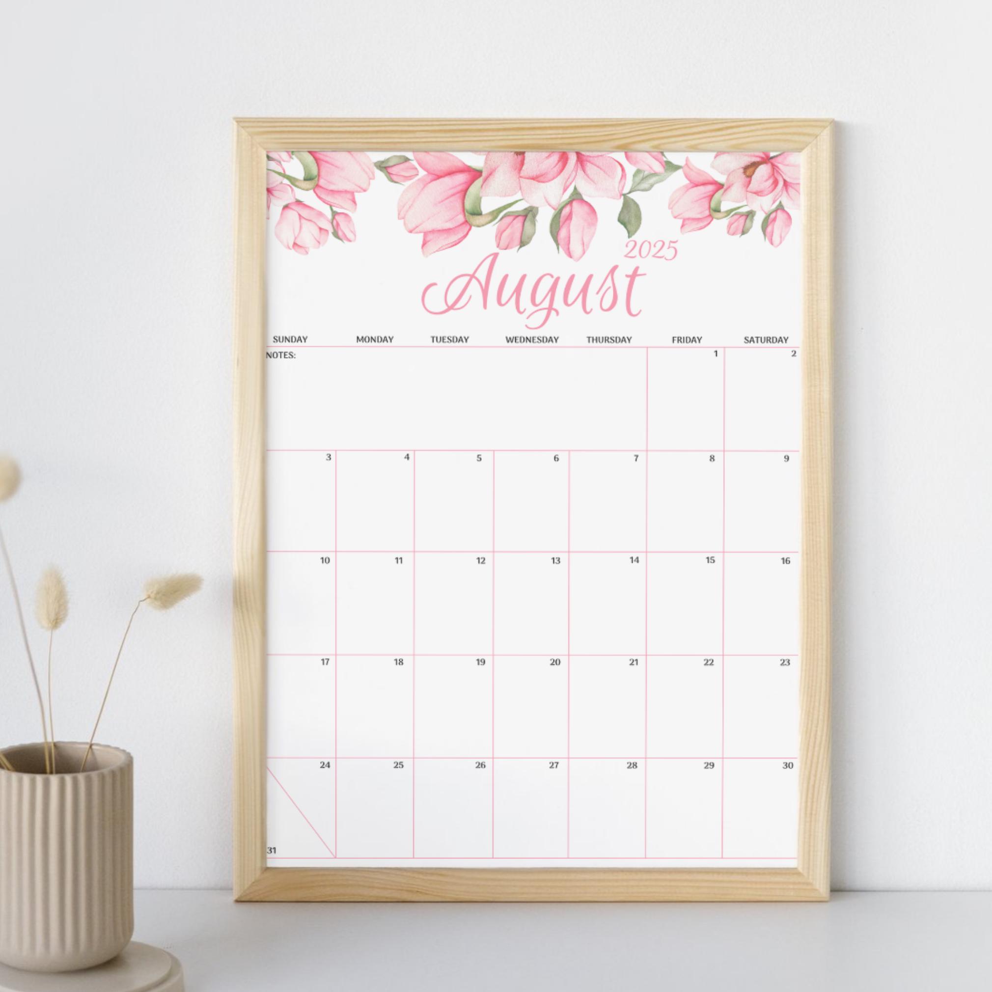 Printable 2025 August Calendar, Editable August 2025 Planner, Monthly ...