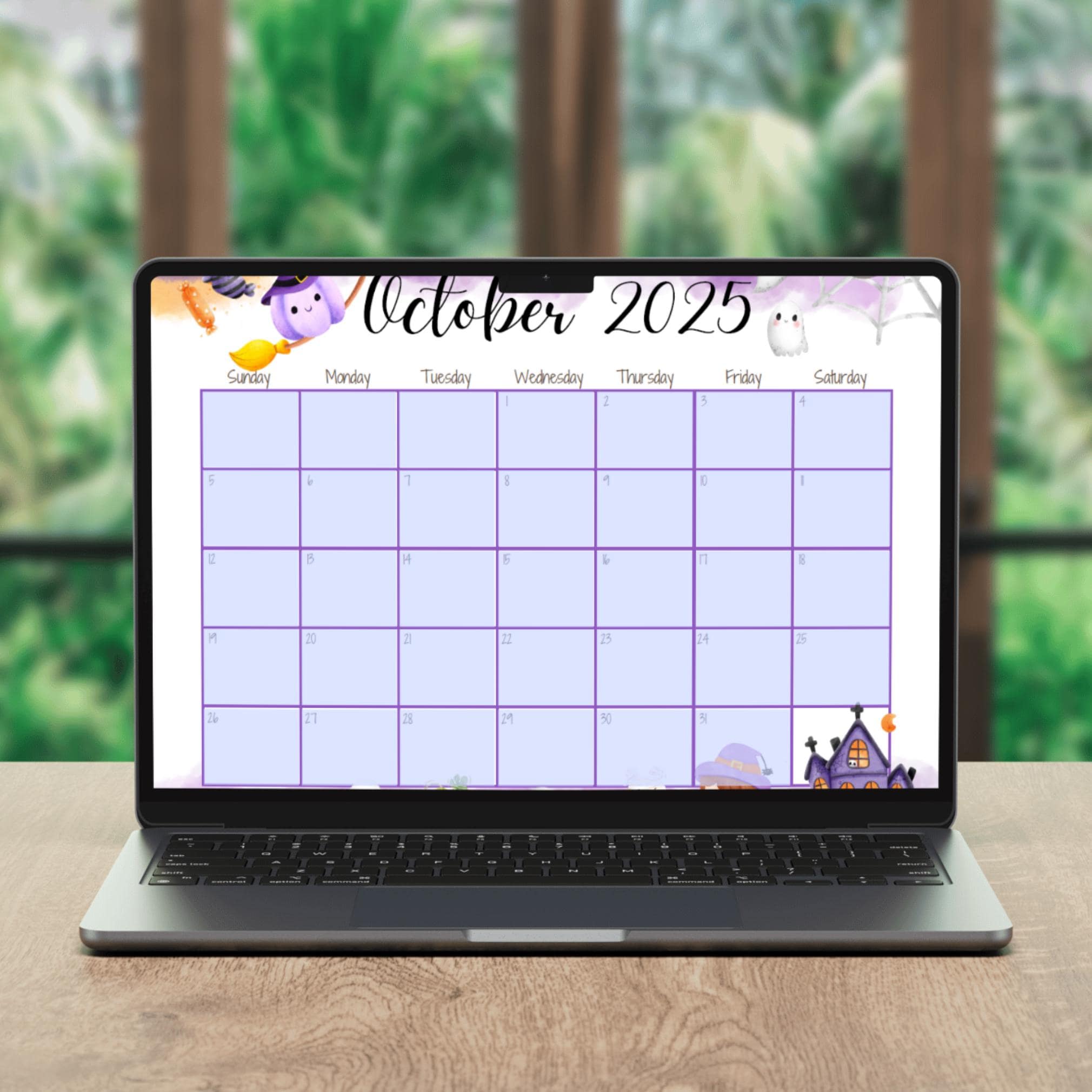 October 2025 Printable Calendar, Halloween Monthly Planner, Cute Spooky ...