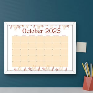 EDITABLE October 2025 Calendar, Academic Calendar, Beautiful Fall ...