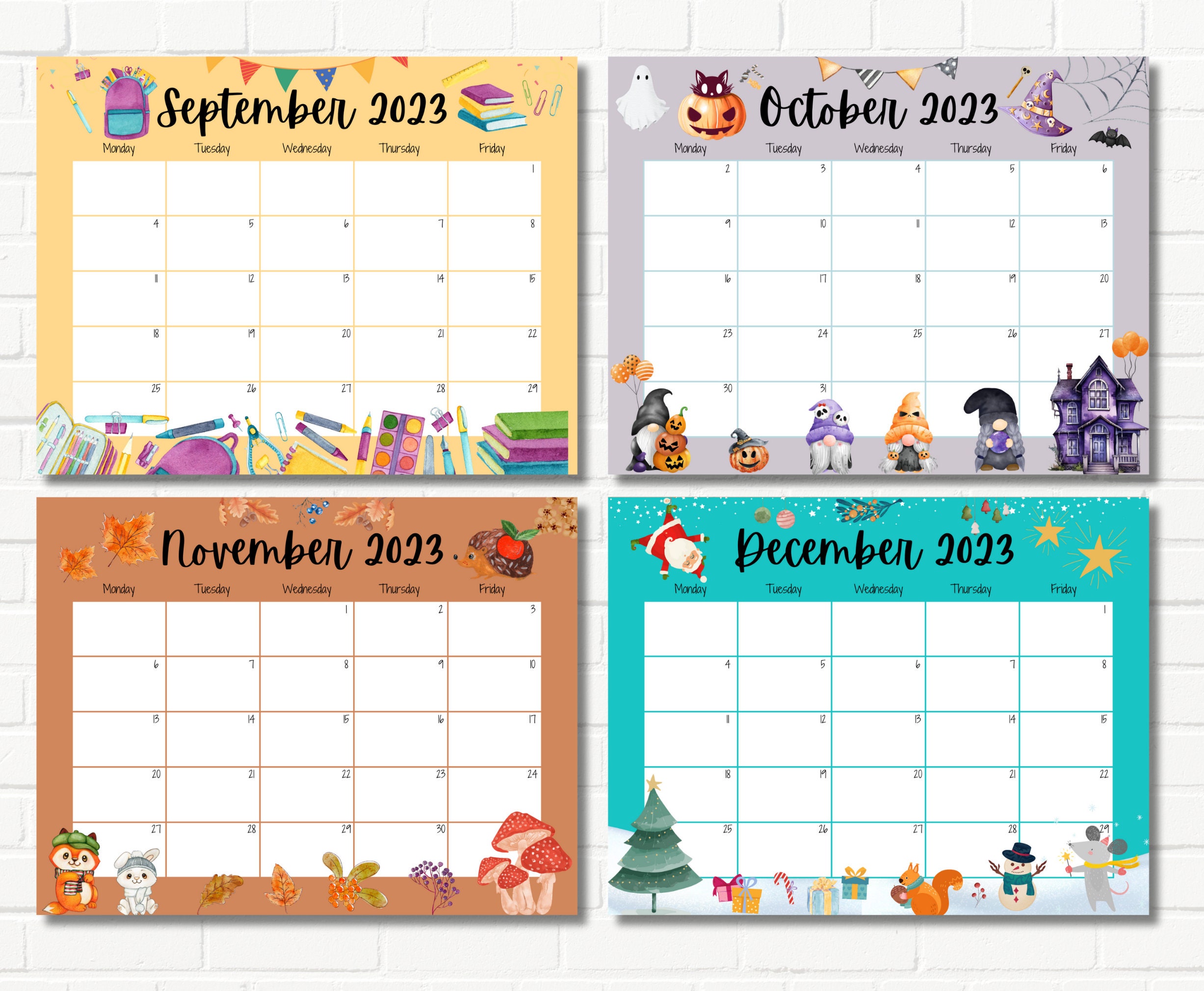 School Year Calendar Editable 2023-2024 Calendar Back to - Etsy