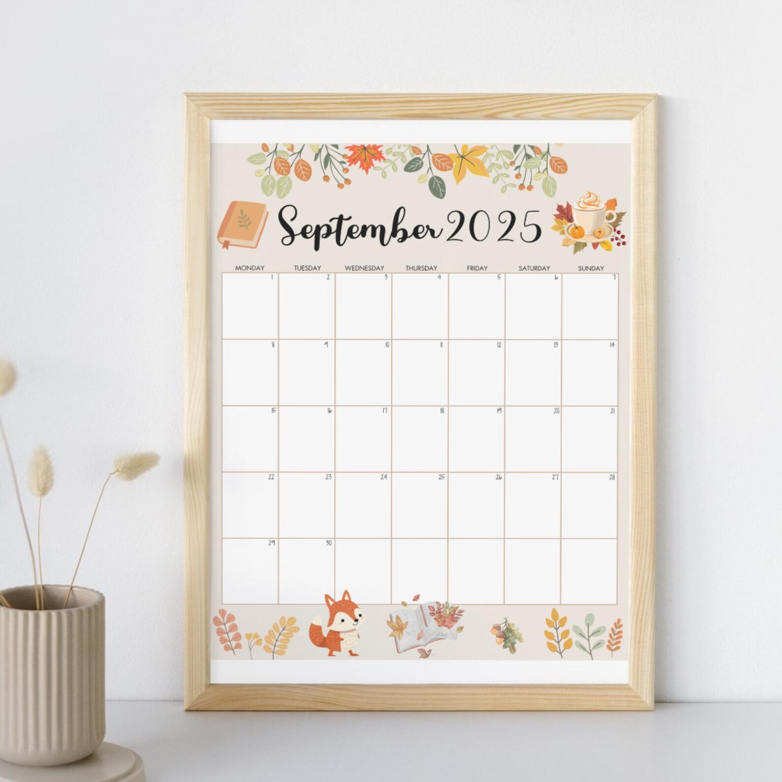 EDITABLE September 2025 Calendar With Autumn Theme, Printable September ...