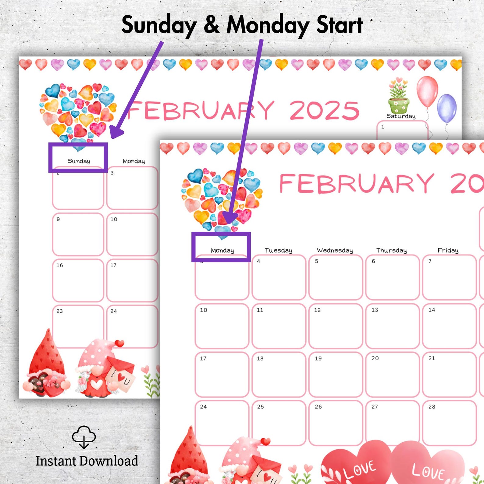 EDITABLE February 2025 Calendar, Valentine's Day, Homeschool, Loving ...