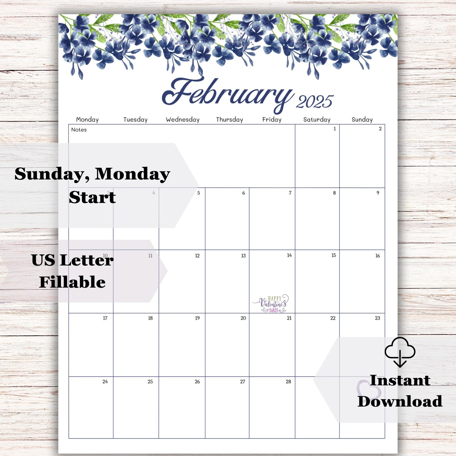 EDITABLE February 2025 Calendar, Printable February Planner, Classroom ...
