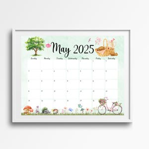 EDITABLE May 2025 Calendar, Colorful Flowers, Beautiful Spring ...