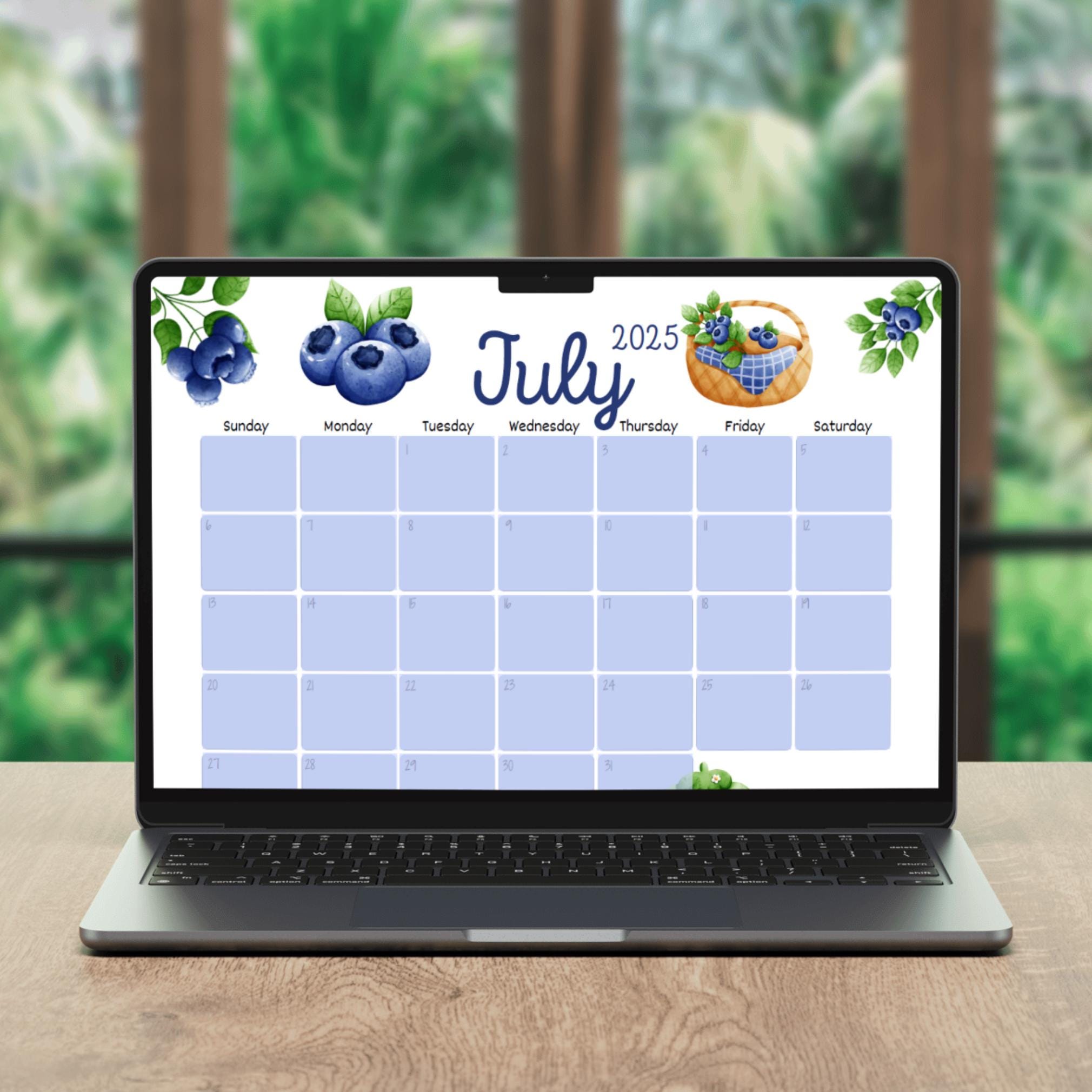 EDITABLE July 2025 Calendar, Monthly Planner, Printable Homeschool ...