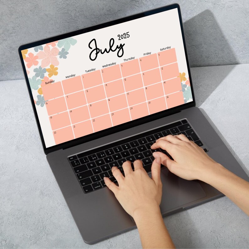 EDITABLE July 2025 Calendar, 2025 Summer Planner, July Monthly Schedule ...