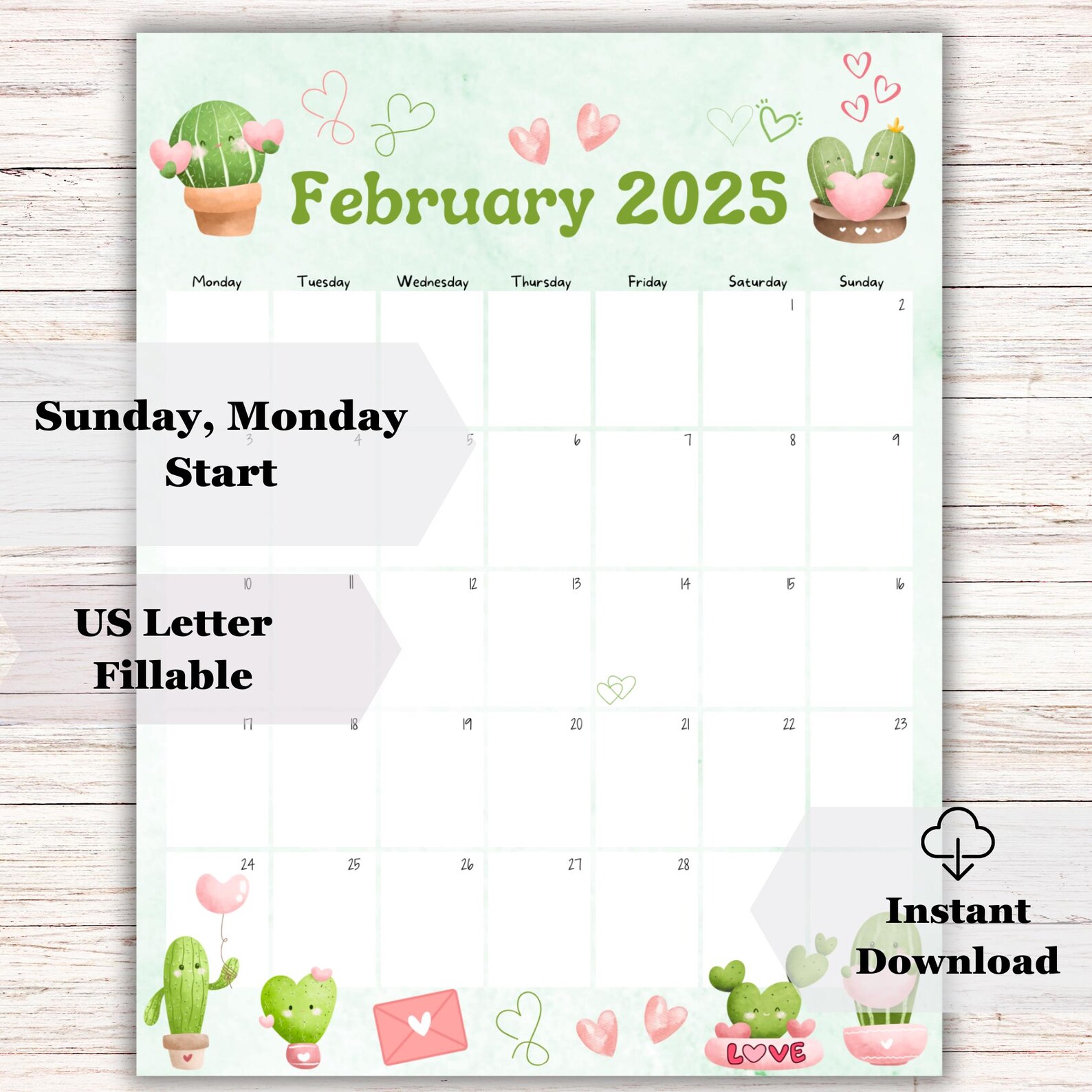 EDITABLE February 2025 Calendar, Printable Homeschool Calendar ...