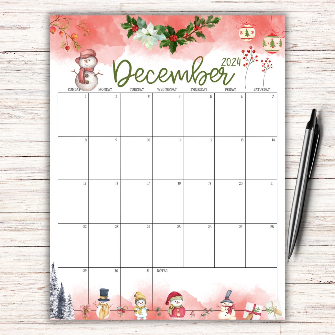 EDITABLE December 2024 Calendar, Kids Weekly Schedule, Classroom ...