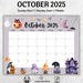 EDITABLE October 2025 Calendar, Happy Halloween, Pretty Ghost, Cute ...