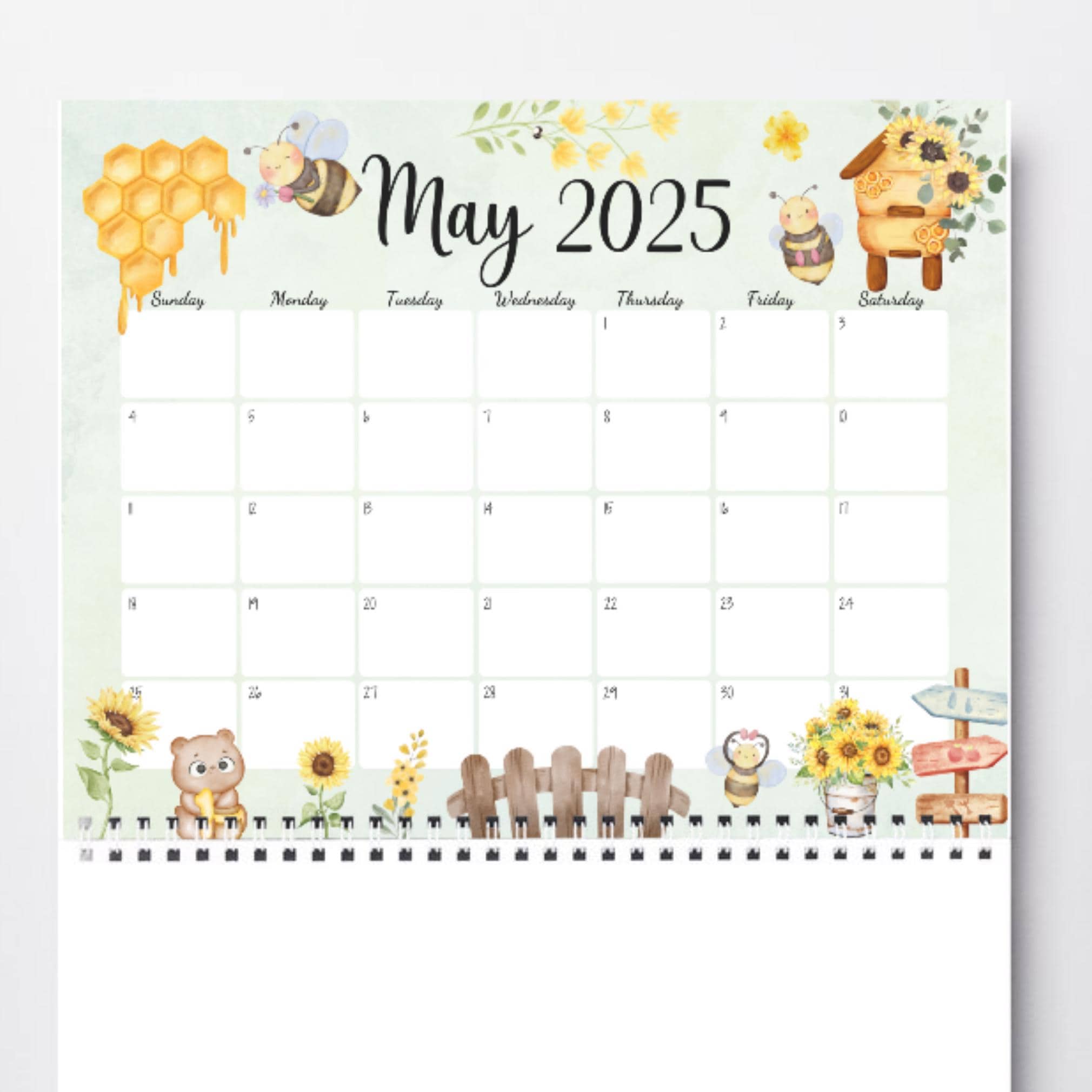 Calendario de mayo de 2025 editable, calendario escolar para niños ...