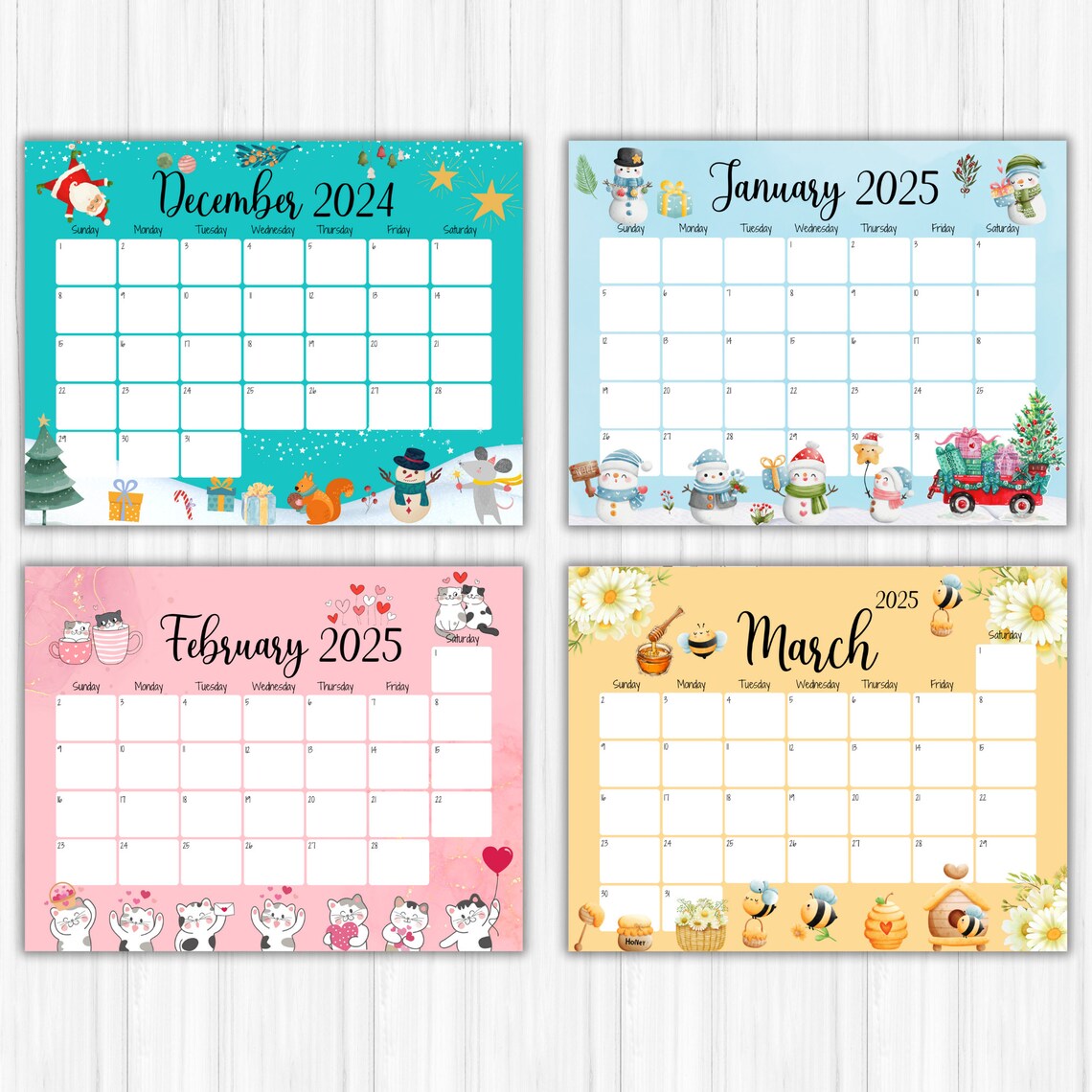 EDITABLE Academic Calendar, Printable Fillable Planner, Homeschool ...