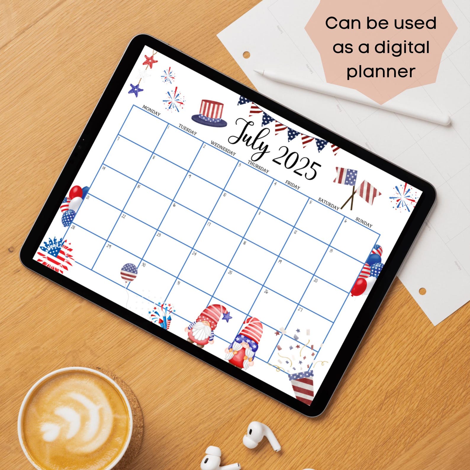 EDITABLE July 2025 Calendar, Monthly Planner, Printable Homeschool ...