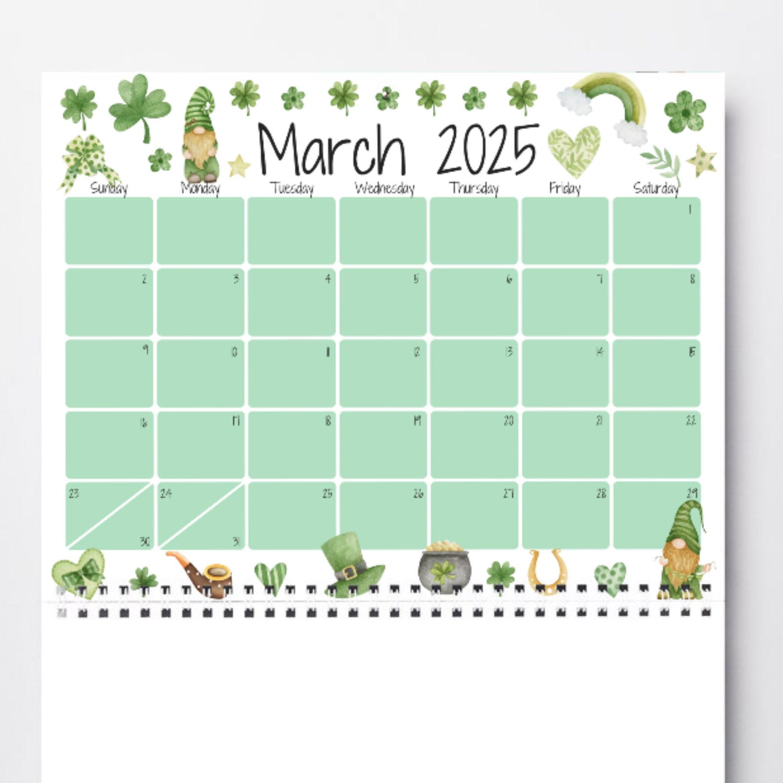 EDITABLE March 2025 Calendar, Printable Planner, Fillable Calendar ...