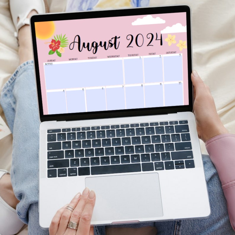 EDITABLE August 2024 Calendar, Printable Vacation Planner, Wonderful ...