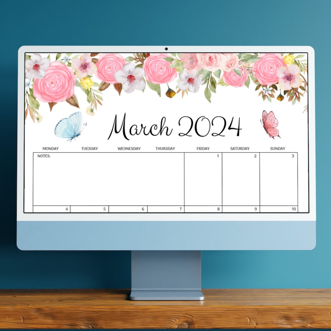 EDITABLE March 2024 Calendar, Fillable Calendar, Printable Planner ...