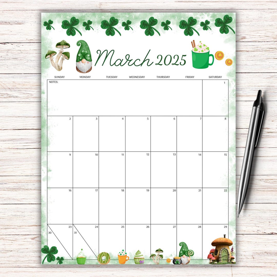 EDITABLE March 2025 Calendar, Printable March Calendar, Fillable March ...
