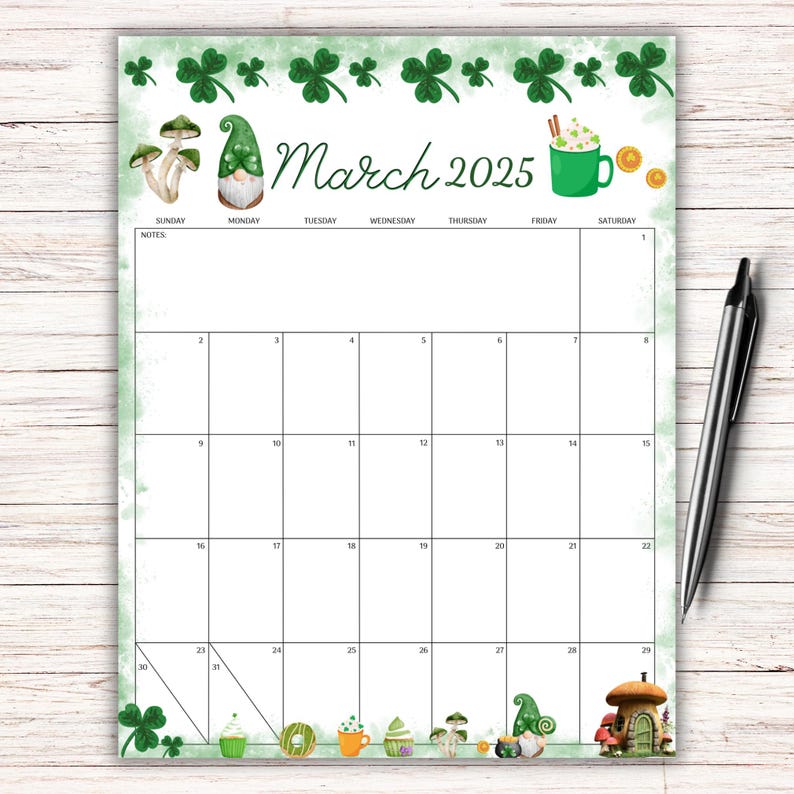 EDITABLE March 2025 Calendar, Printable March Calendar, Fillable March ...