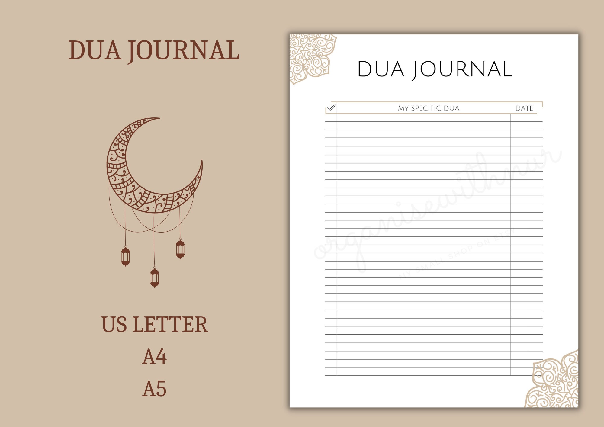 Printable Muslim Planner, Daily Salah Planner, Dua Journal, Quran ...