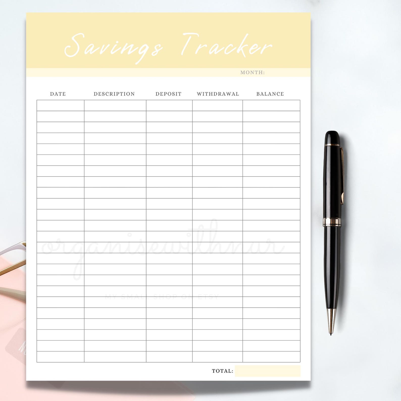 Printable Savings Tracker PDF, Editable Budget Organizer, Digital ...