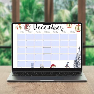 EDITABLE December 2025 Calendar, Beautiful Winter, Cute Snowman ...