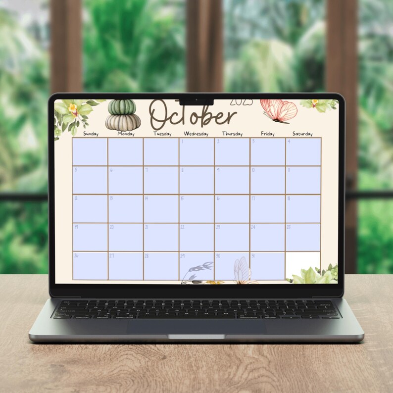 EDITABLE October 2025 Calendar, Beautiful Pumpkins, Colorful Flowers ...