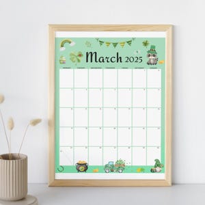 EDITABLE March 2025 Calendar, Printable March Planner, Happy St ...