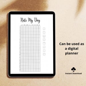 Rate My Day, Printable Mood Tracker, Daily Rating Tracker, Yearly Mood ...