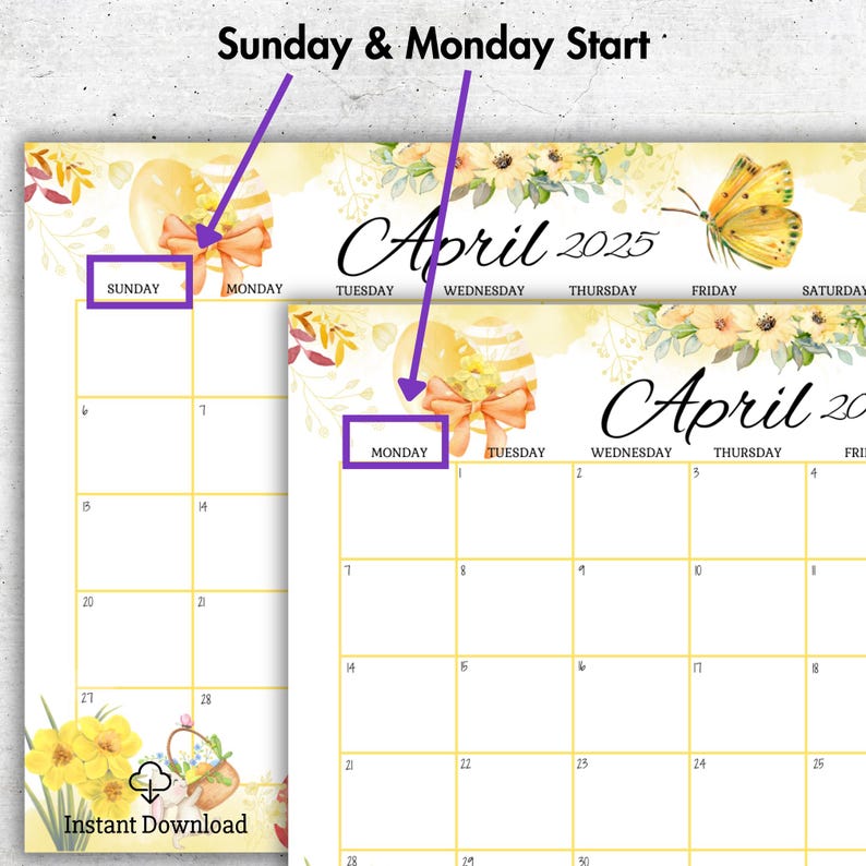 EDITABLE April 2025 Calendar, Printable, Fillable Monthly Planner, Kids ...