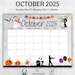 EDITABLE October 2025 Calendar, Happy Halloween, Pretty Ghost, Cute ...