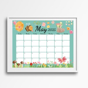 EDITABLE May 2025 Calendar, Beautiful Spring, Colorful Flowers, Cute ...