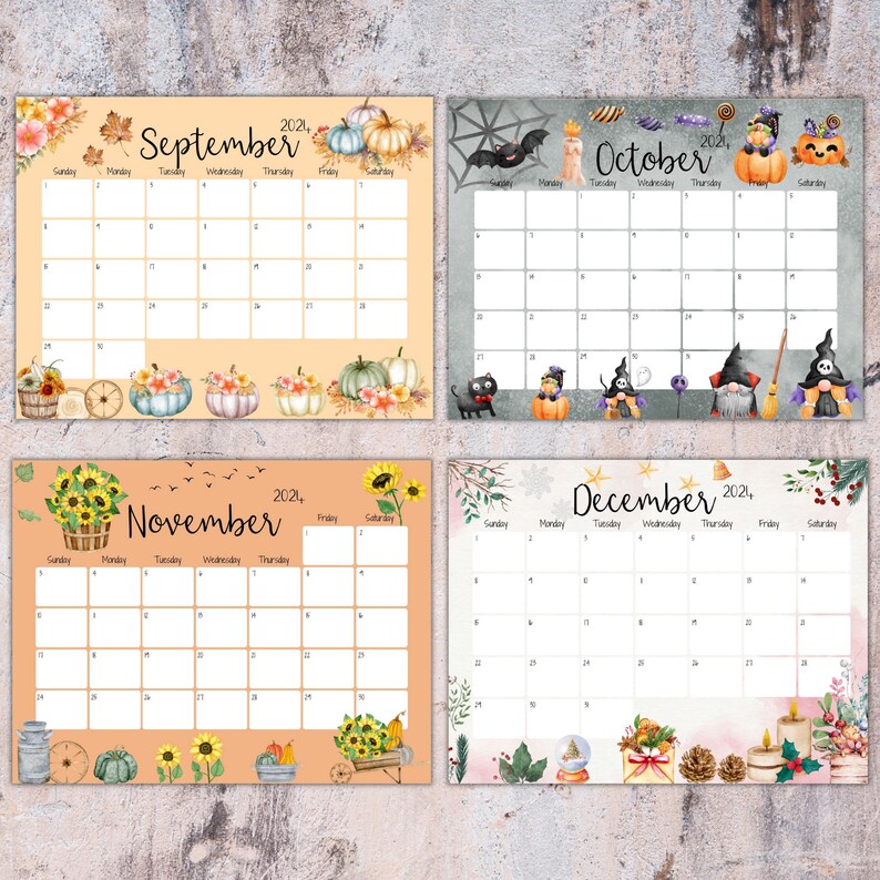 Monthly Calendar 2024, New Year, School Home Office, 2024 Monthly ...