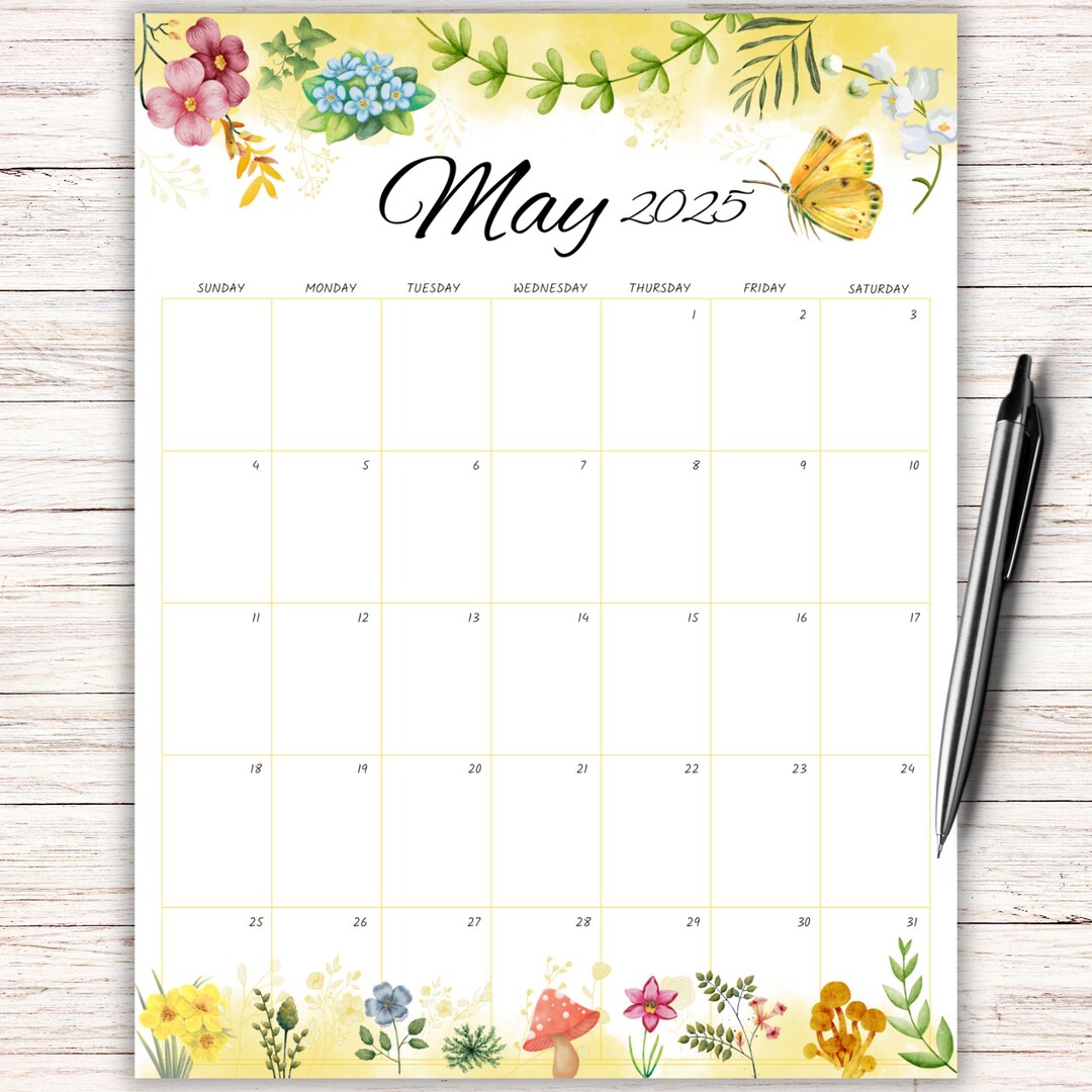 2025 May Calendar, Editable May Planner, Printable Monthly Schedule ...