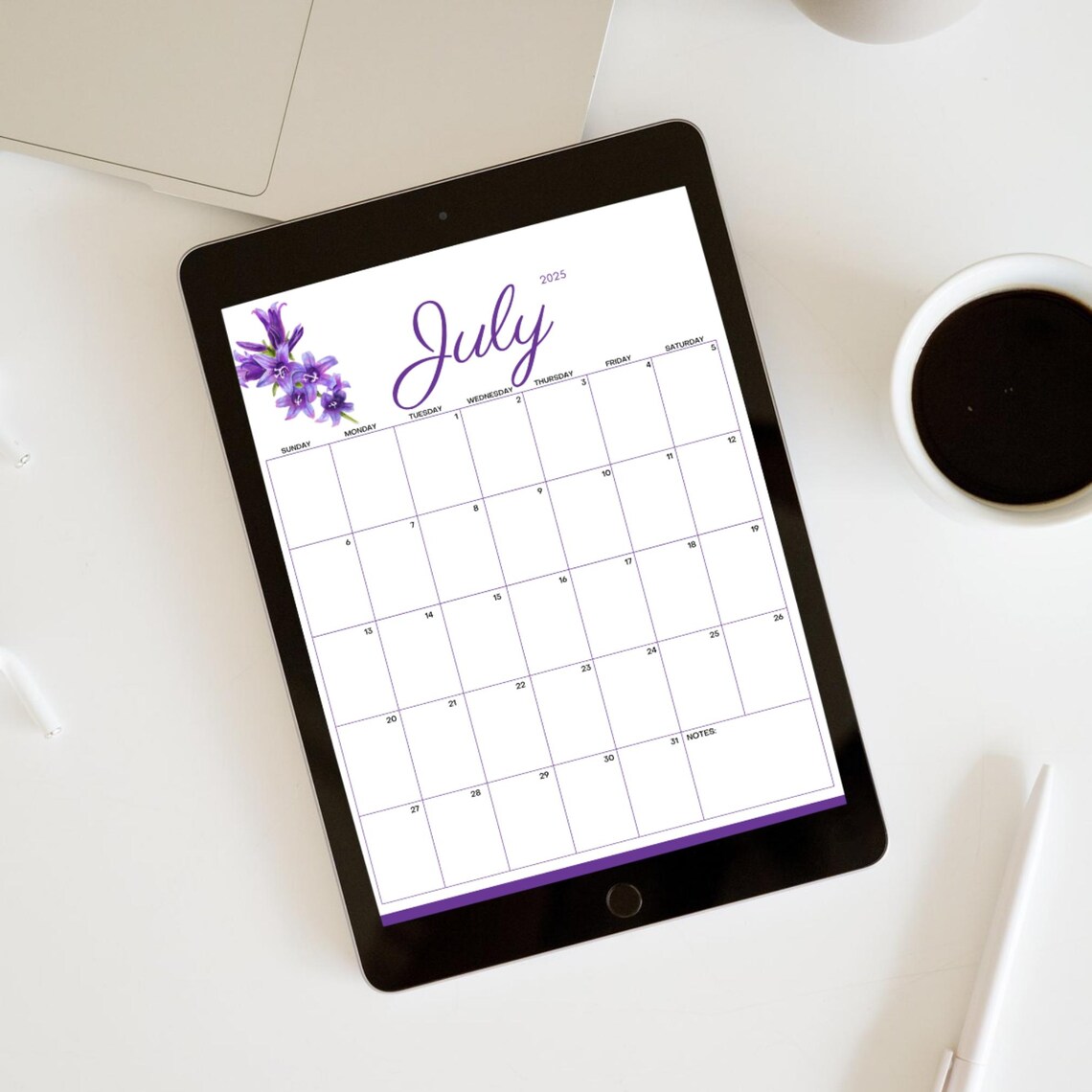 Printable July 2025 Calendar, Editable July 2025 Planner, Fillable ...
