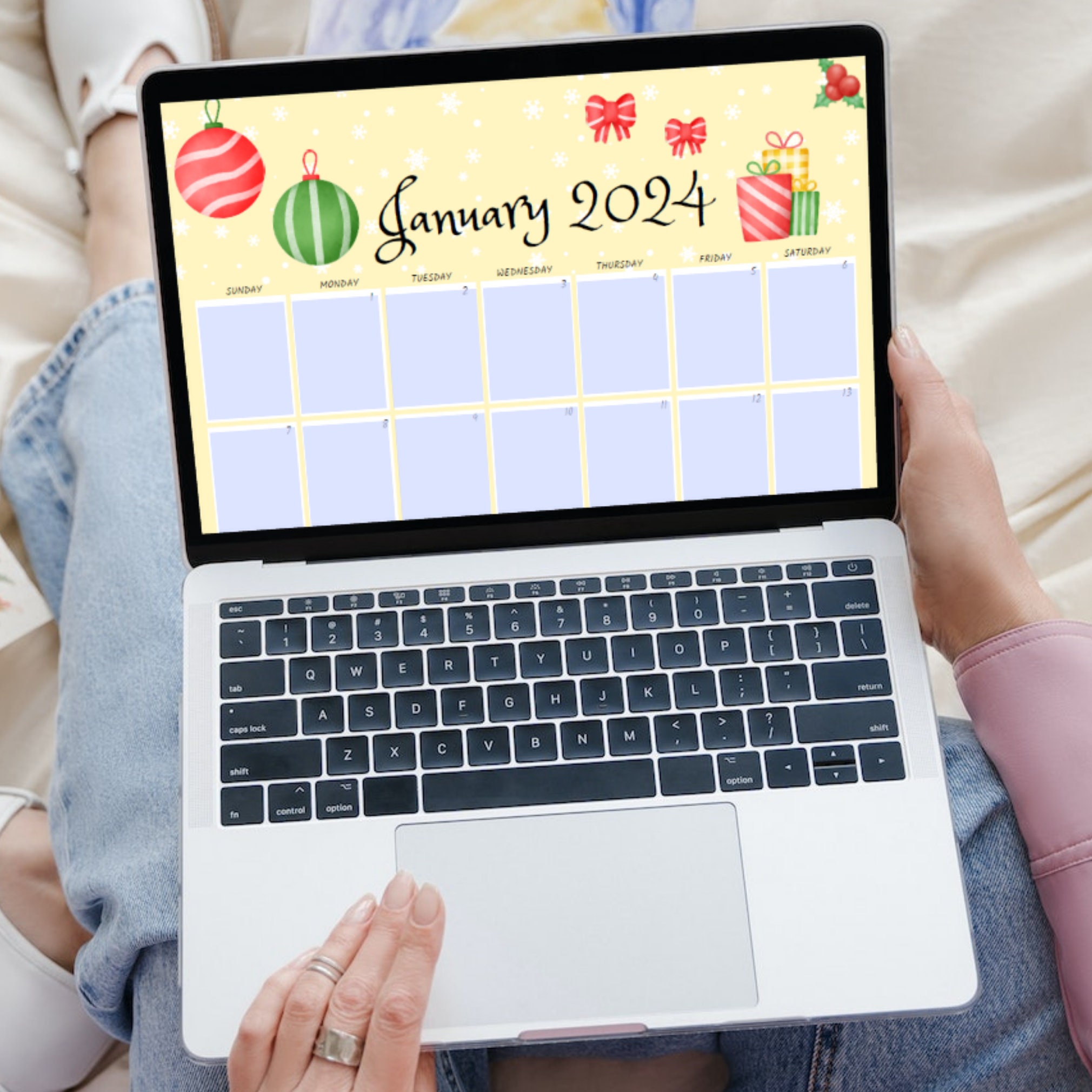 EDITABLE January 2024 Calendar, Vertical Calendar, Cute Penguins, Happy ...
