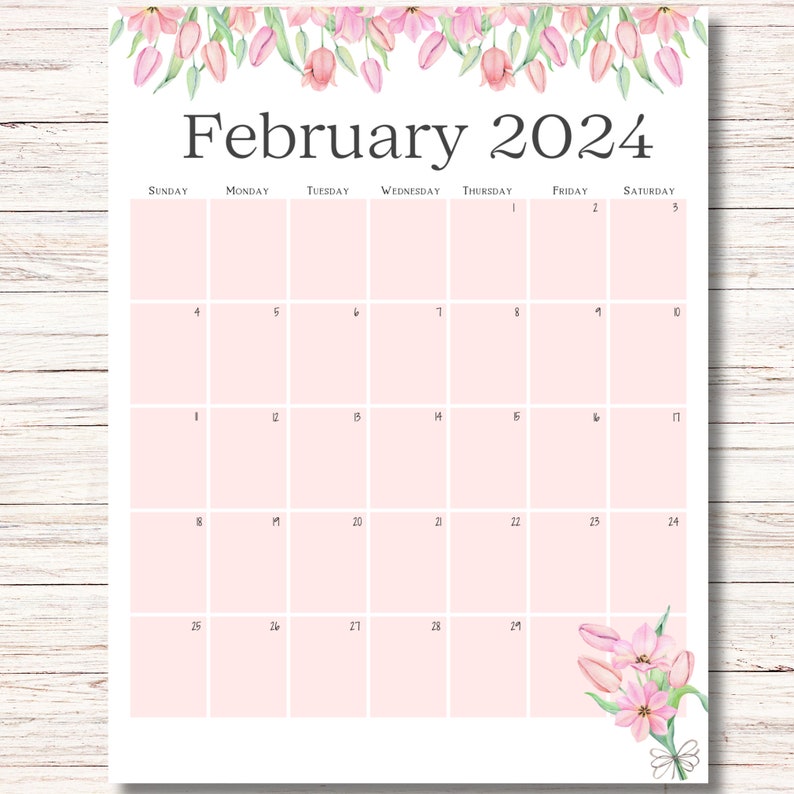 EDITABLE February 2024 Calendar, Printable Calendar, Fillable Planner ...
