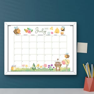 EDITABLE July 2025 Calendar, 2025 Summer Planner, Colorful Happy Summer ...
