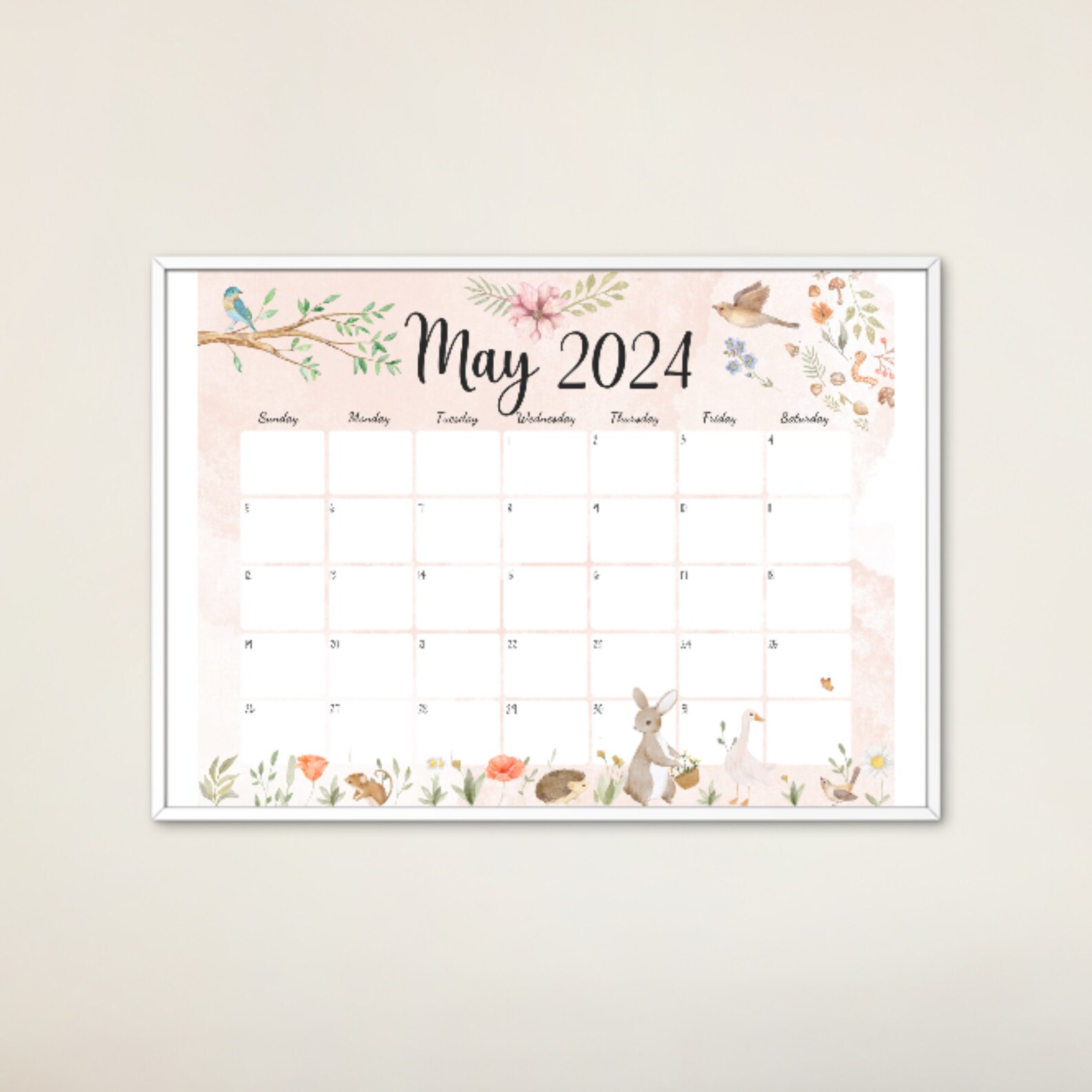 EDITABLE May 2024 Calendar, Printable May 2024 Calendar, Fillable ...
