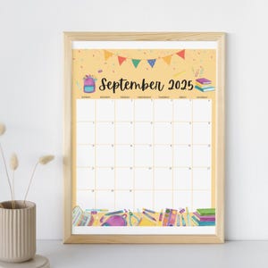 September 2025 Printable Calendar - Back-to-school Theme | Homeschool ...