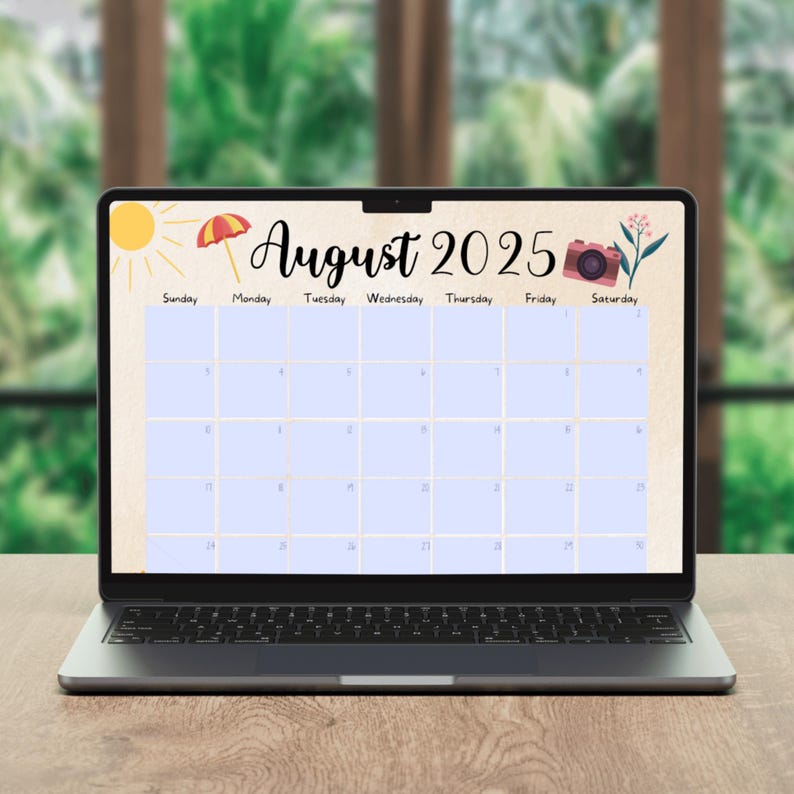 EDITABLE August 2025 Calendar, Printable Vacation Planner, Wonderful ...