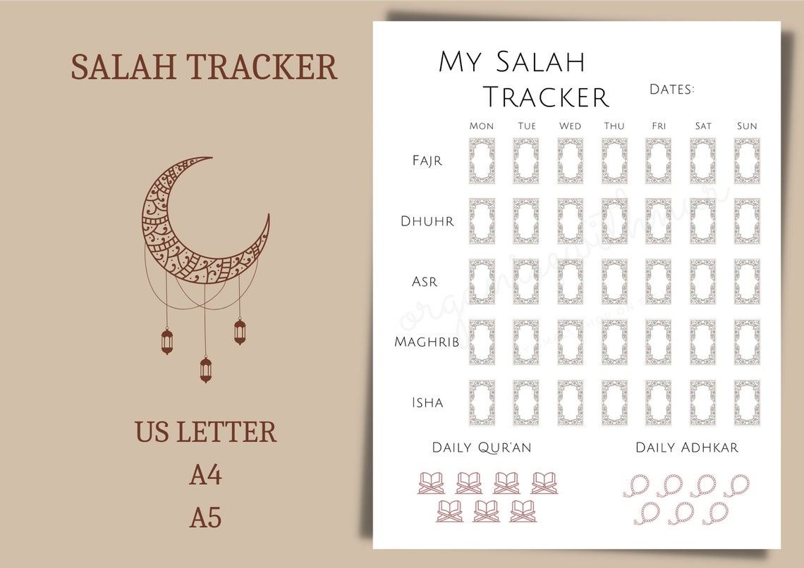 Printable Muslim Planner, Daily Salah Planner, Dua Journal, Quran ...