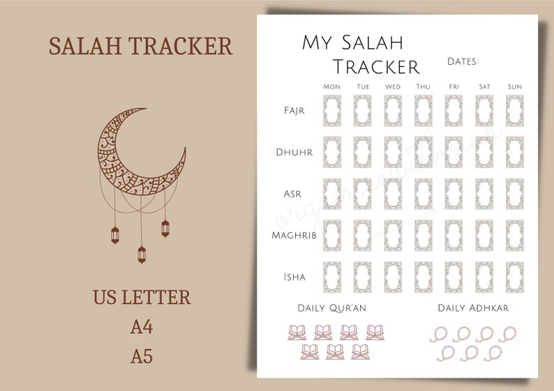 Printable Muslim Planner, Daily Salah Planner, Dua Journal, Quran ...