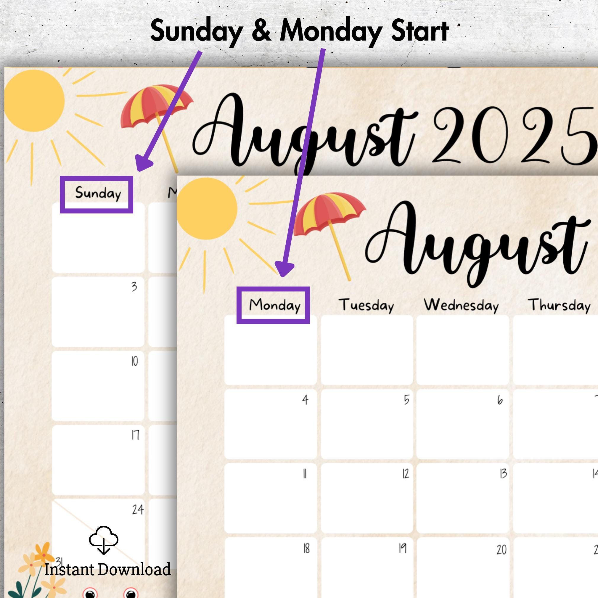 EDITABLE August 2025 Calendar, Printable Vacation Planner, Wonderful ...