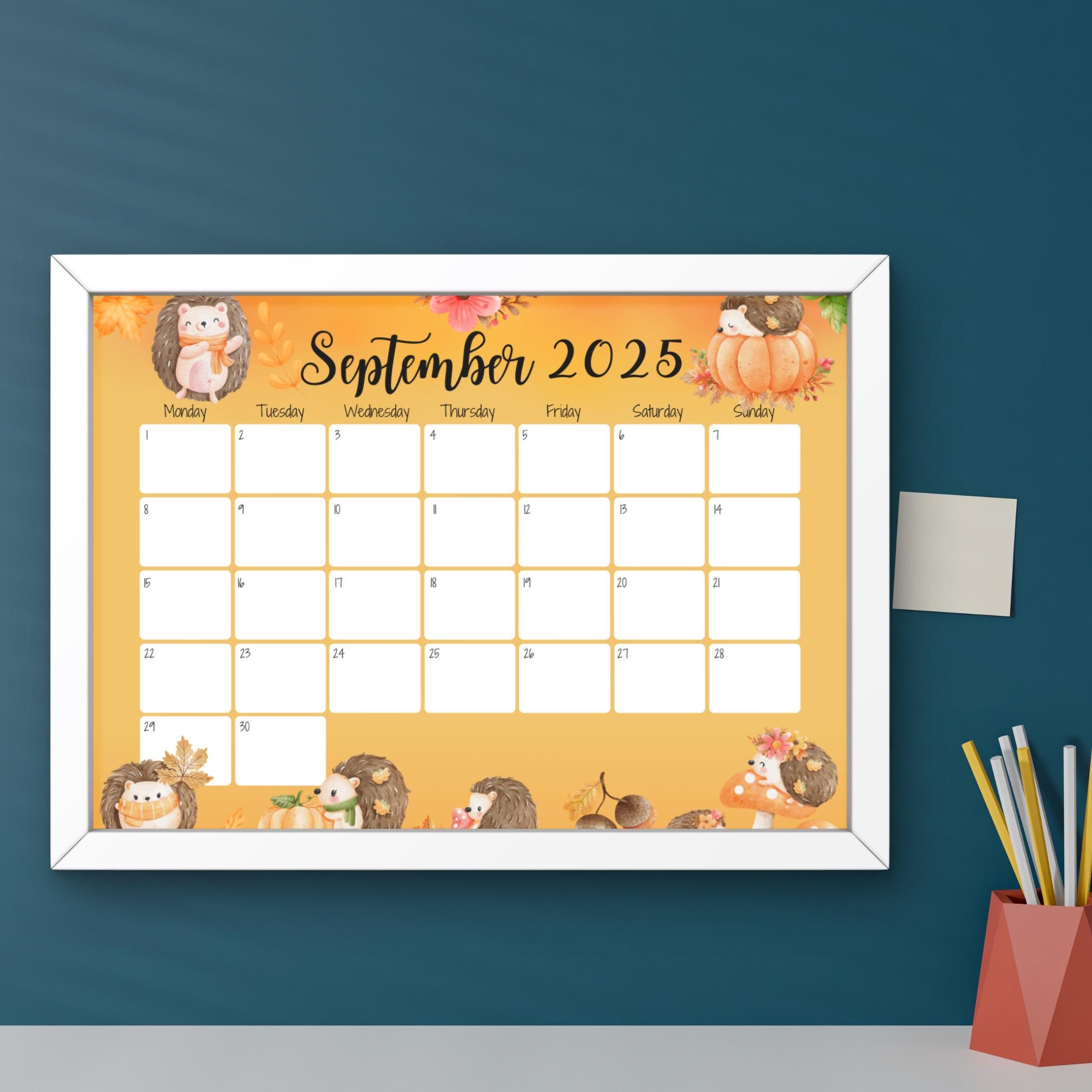EDITABLE September 2025 Calendar, Kids Weekly Schedule, Homeschool ...