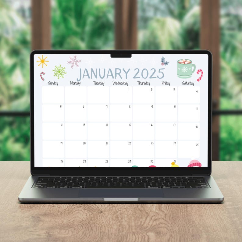 EDITABLE January 2025 Calendar, Beautiful Winter, Happy Snowmen, New ...