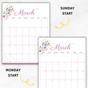 EDITABLE Monthly Calendar 2025, Printable Monthly Planner, 2025 Planner ...