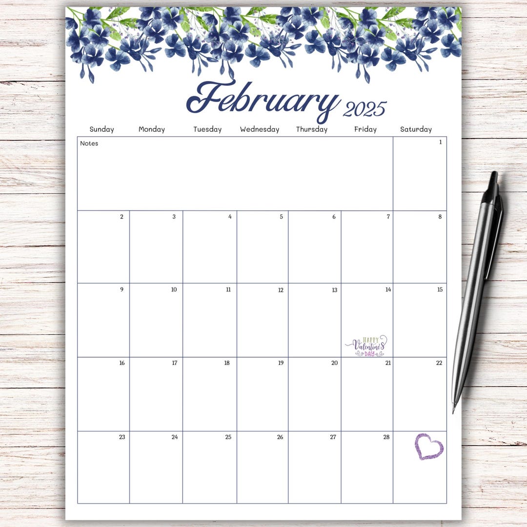 EDITABLE February 2025 Calendar, Printable February Planner, Classroom ...