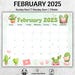 EDITABLE February 2025 Calendar, Homeschool Calendar, Valentine's Day ...
