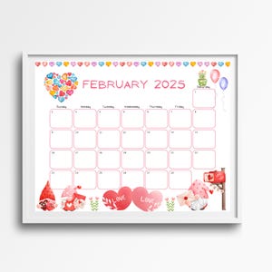EDITABLE February 2025 Calendar, Valentine's Day, Homeschool, Loving ...