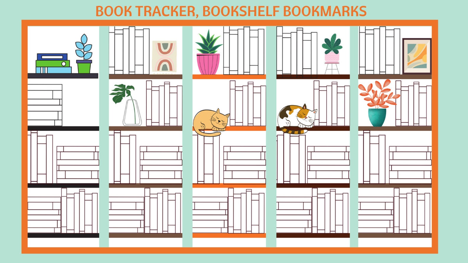 Book Tracker Bookmark Printable Printable Bookmarks Set - Etsy