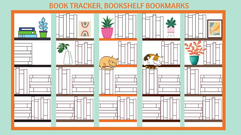 Book Tracker Bookmark Printable Printable Bookmarks Set | Etsy